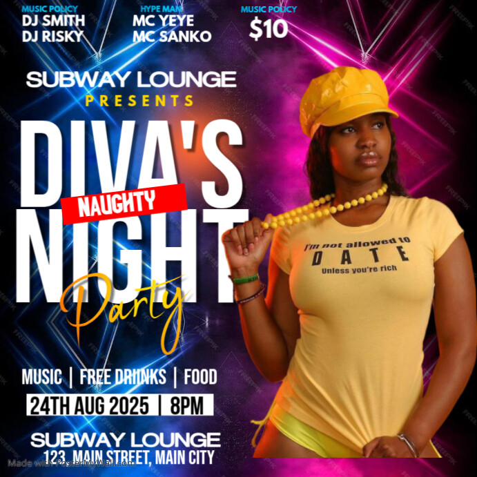 diva's night party Template | PosterMyWall