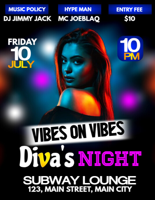 diva's night party Template | PosterMyWall