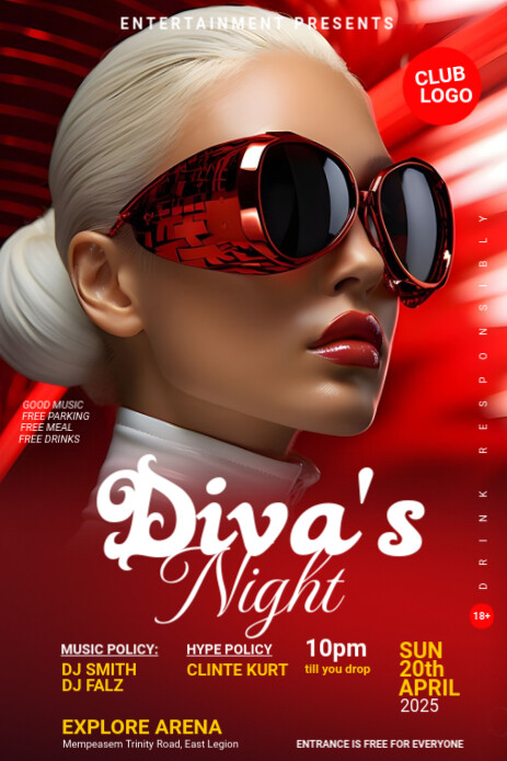 Diva's night party template Flyer | PosterMyWall