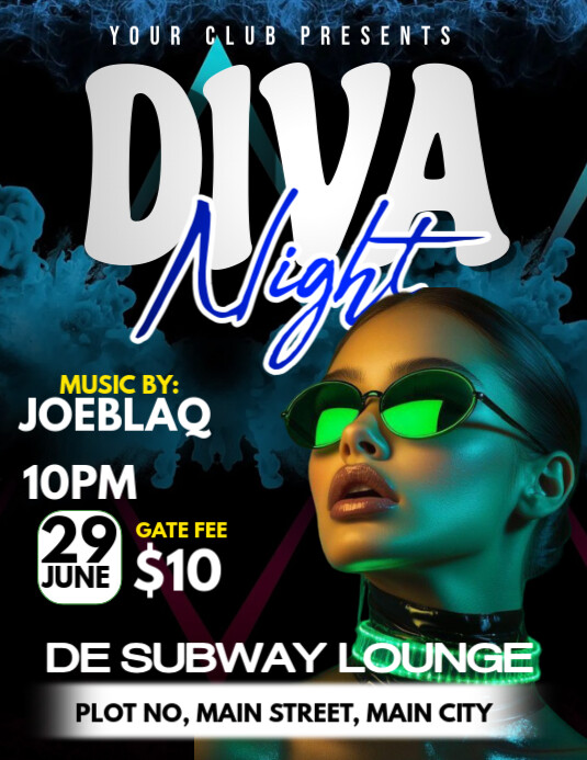 diva;s night party Template | PosterMyWall