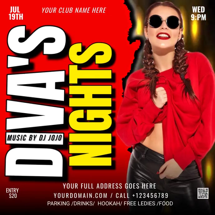 Plantilla de DIVA'S NIGHT | PosterMyWall