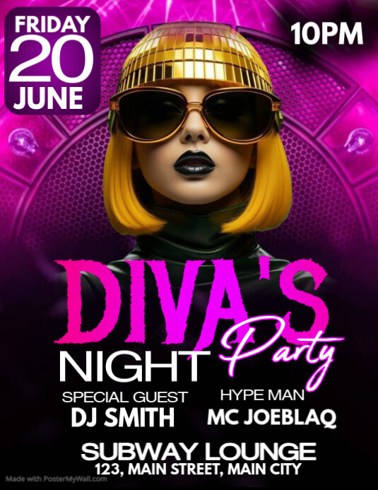 diva's night party Template | PosterMyWall