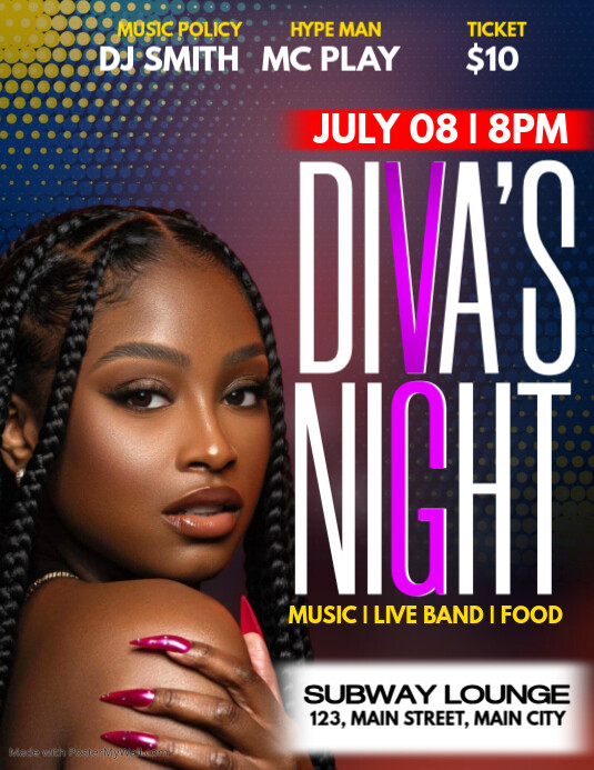 diva's night party Template | PosterMyWall
