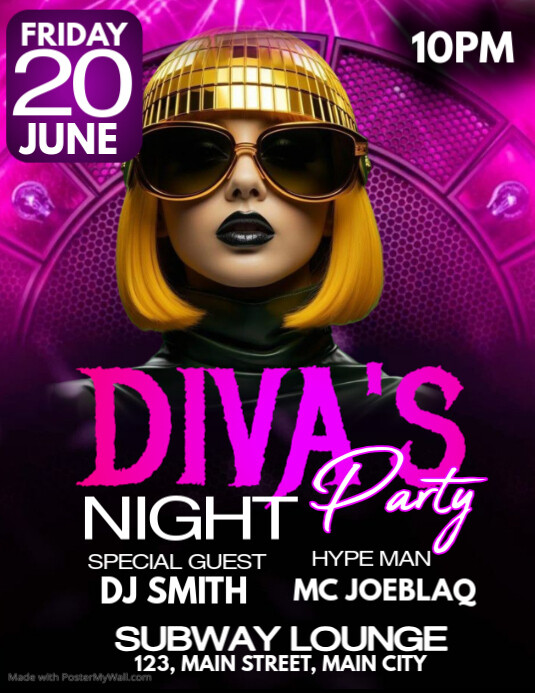 Copy of diva's night party | PosterMyWall