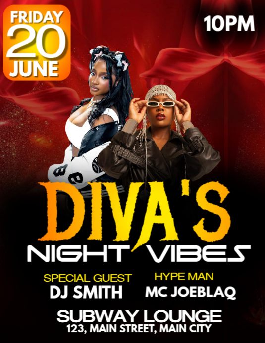 Copy of diva's night party | PosterMyWall