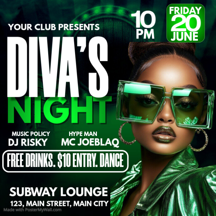 diva's night party Template | PosterMyWall