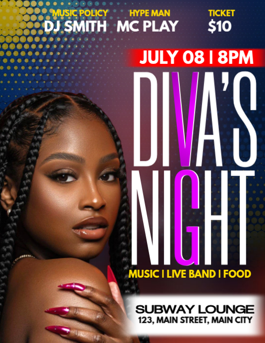 diva's night party Template | PosterMyWall