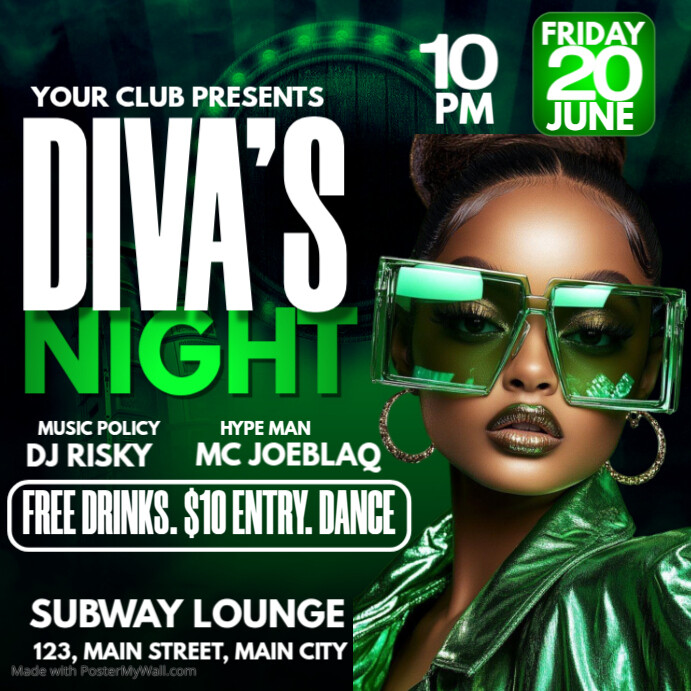 diva's night party Template | PosterMyWall