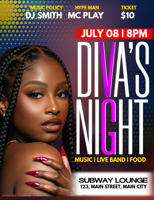 diva's night party Template | PosterMyWall