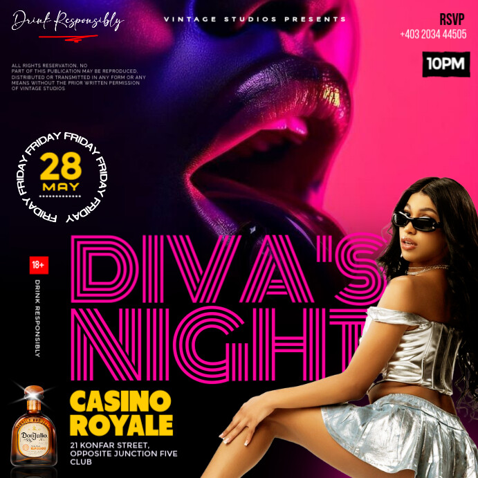 Copy of Diva's Night Party Event Flyer for Social Media | PosterMyWall