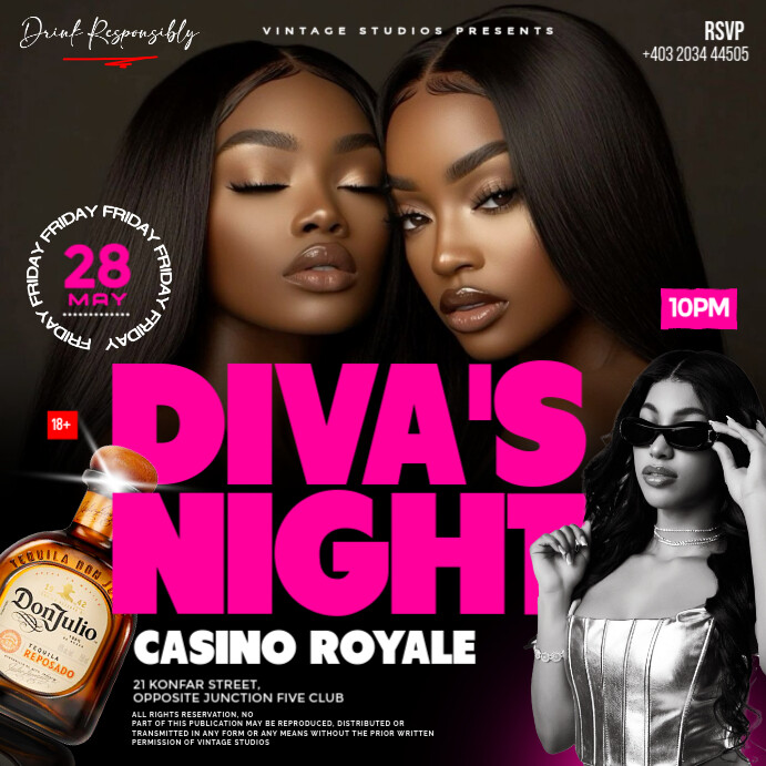 Copy of Diva's Night Party Event Flyer for Social Media | PosterMyWall