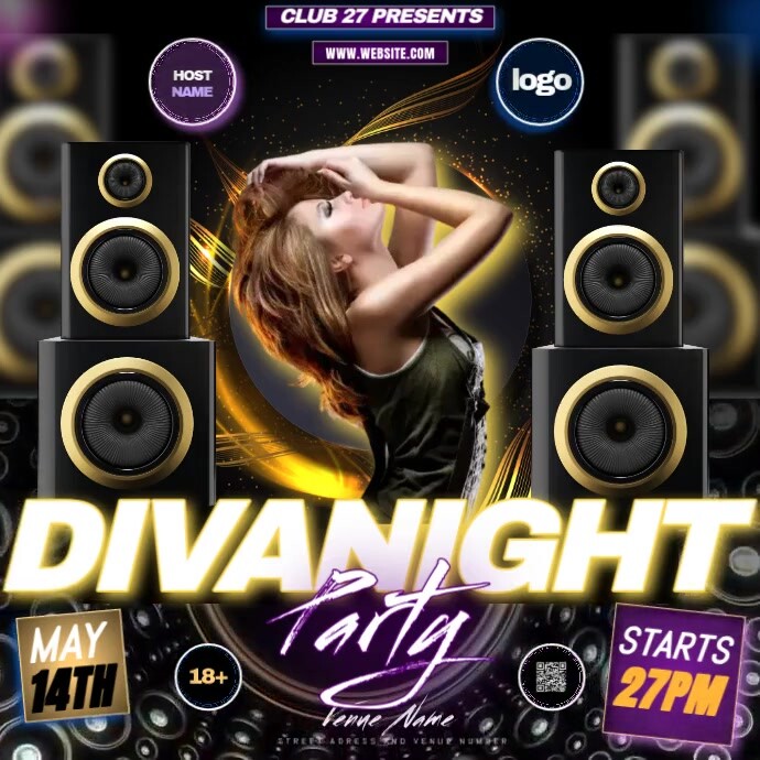 Diva Club Party Video Template | PosterMyWall