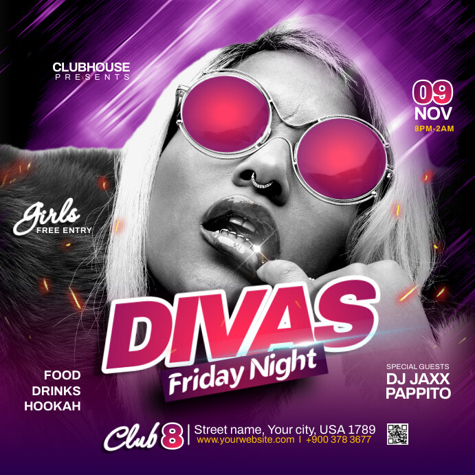 Copy of divas friday night party | PosterMyWall