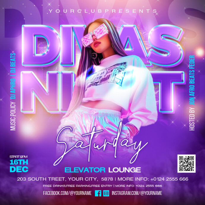 Divas night club flyer Template | PosterMyWall