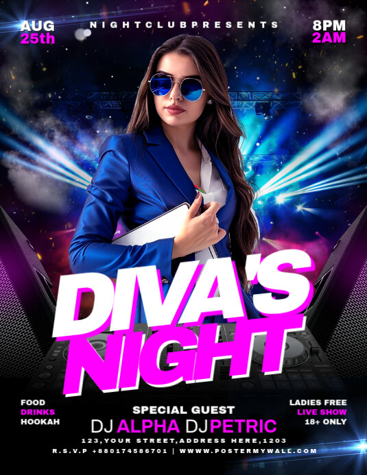Copy of Divas night club flyer | PosterMyWall