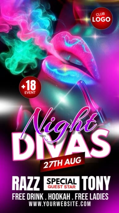 DIVAS NIGHT Template | PosterMyWall