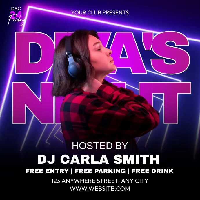 Divas Night Party Celebration Template | PosterMyWall