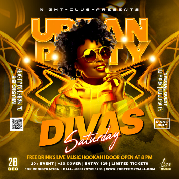 Divas night party Template | PosterMyWall