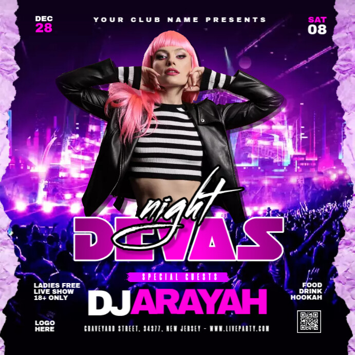 Divas Night Party Template | PosterMyWall