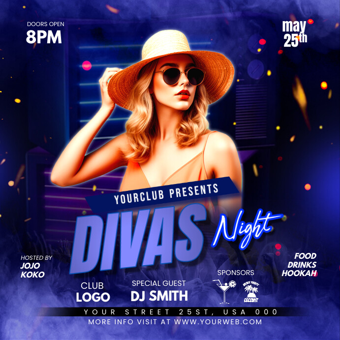 Plantilla de divas night party | PosterMyWall