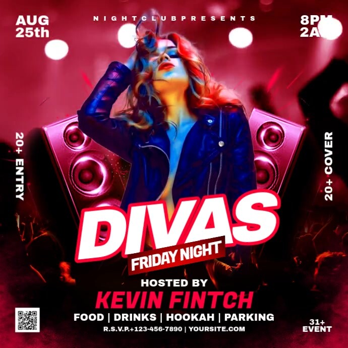 Plantilla de Divas night party | PosterMyWall