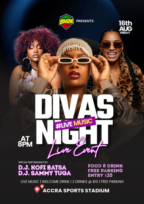 Divas Night Party Design Template | PosterMyWall