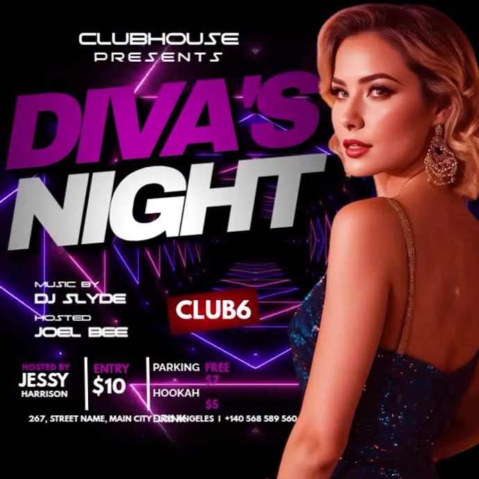 Plantilla de Divas Night Party | PosterMyWall