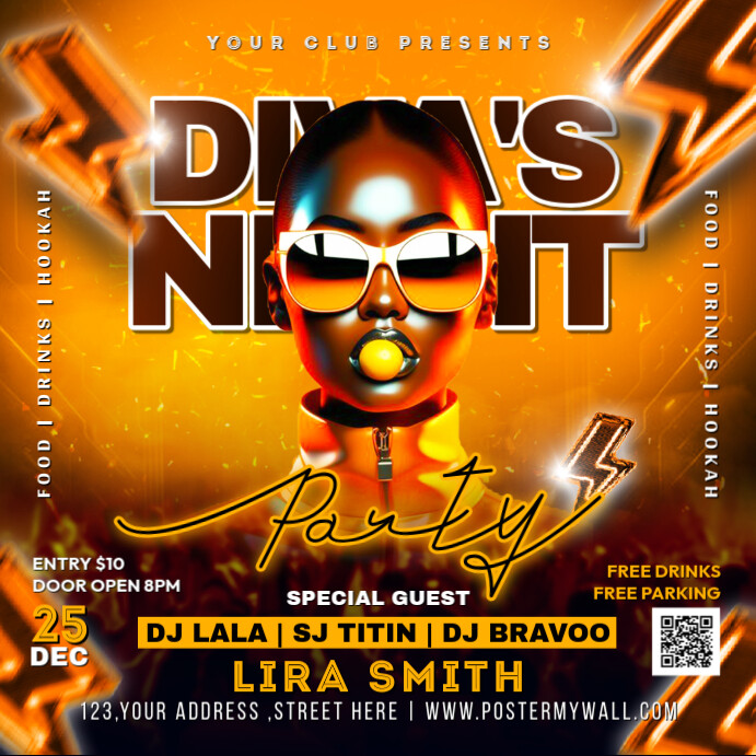 Divas night party Template | PosterMyWall
