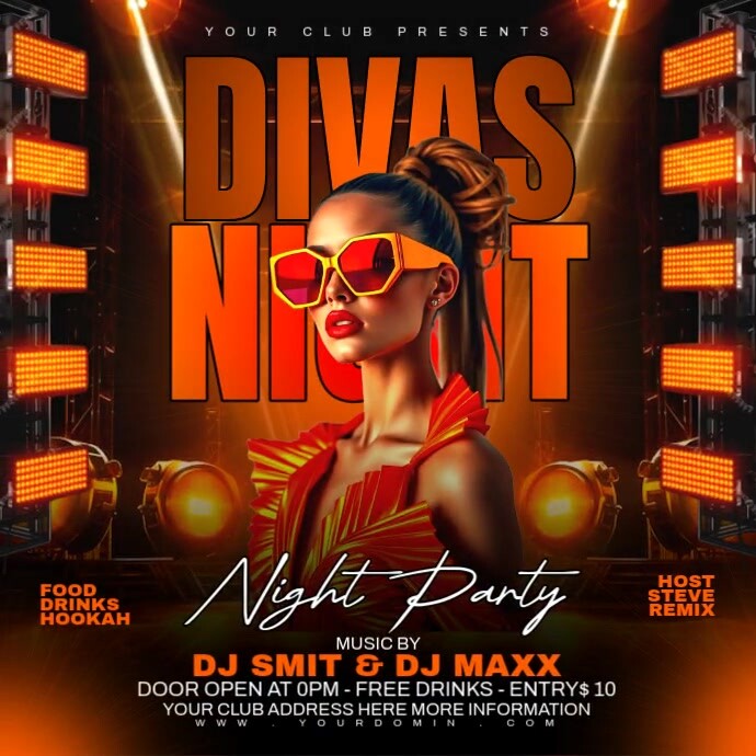 Plantilla de DIVAS NIGHT PARTY | PosterMyWall