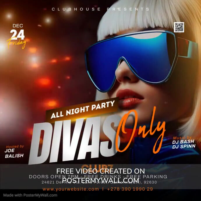 Modèle Divas night party | PosterMyWall