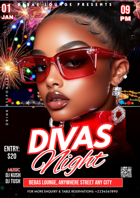 Divas night party flyer Template | PosterMyWall