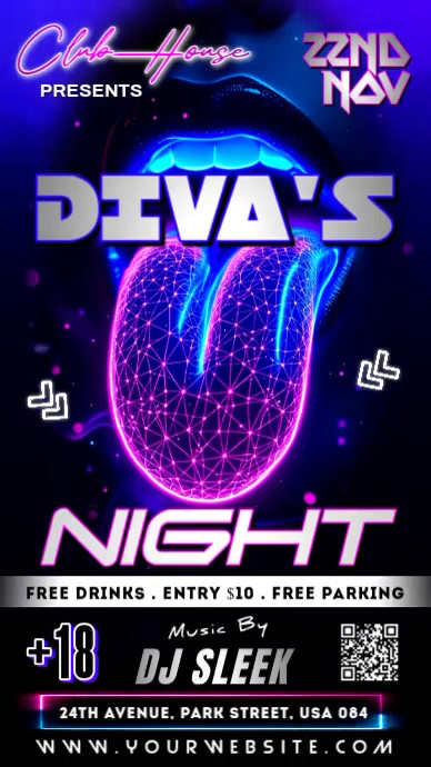 DIVAS NIGHT PARTY FLYER POSTER Template | PosterMyWall