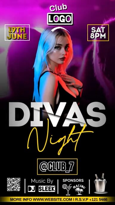 DIVAS NIGHT PARTY FLYER TEMPLATE | PosterMyWall
