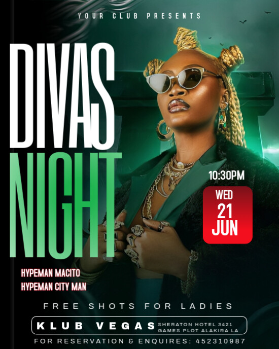 Divas night party flyer template | PosterMyWall