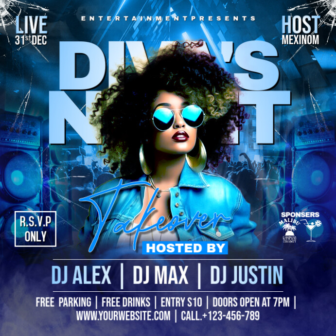 Divas night party poster Template | PosterMyWall