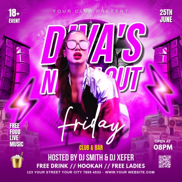 Modèle Divas Night Party Poster | PosterMyWall