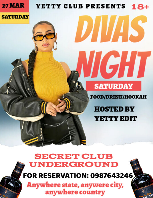 Divas night Saturday Template | PosterMyWall
