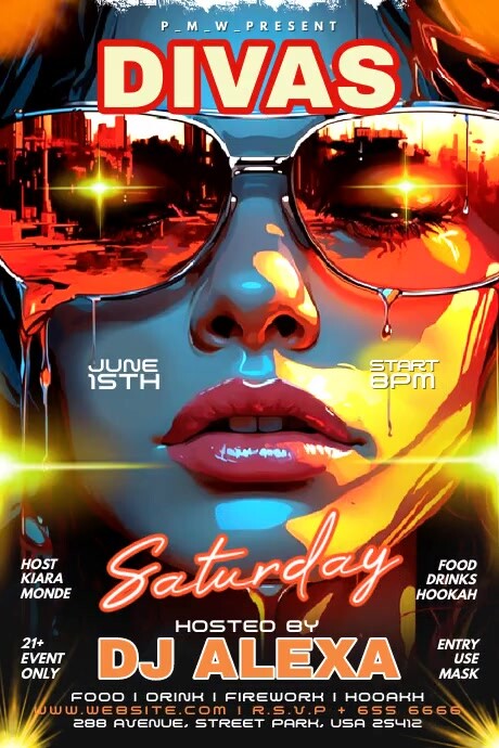 Divas Party Flyer Template | PosterMyWall