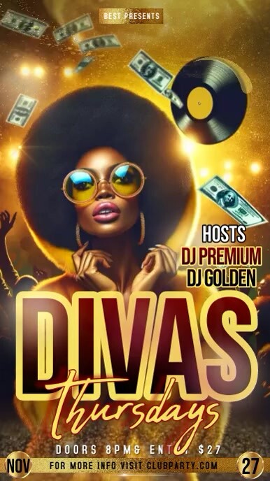 divas party night design template | PosterMyWall