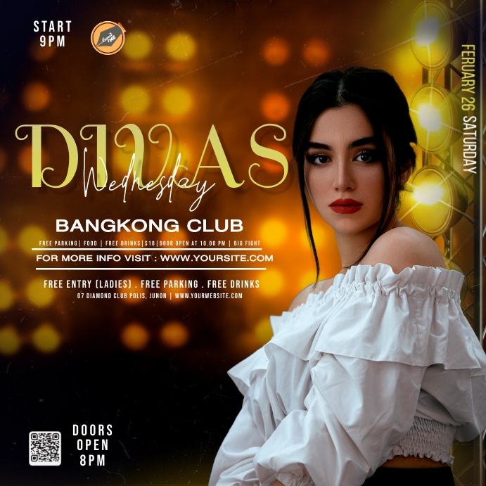 Plantilla de Divas Wednesday Ads | PosterMyWall