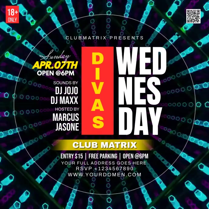 Plantilla de Divas wednesday | PosterMyWall