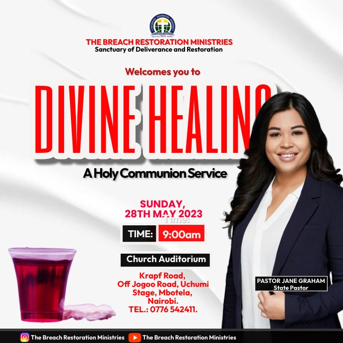 Divine Healing communion service Template | PosterMyWall