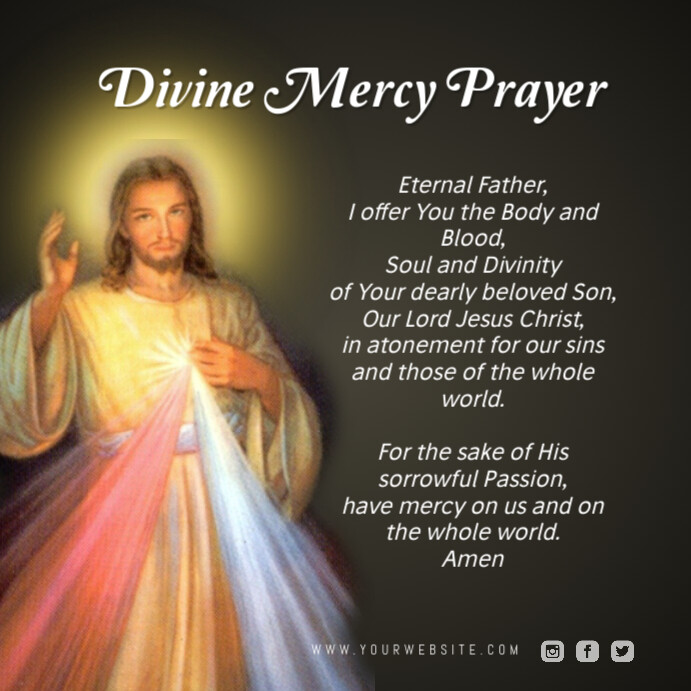 Modèle divine mercy prayer | PosterMyWall