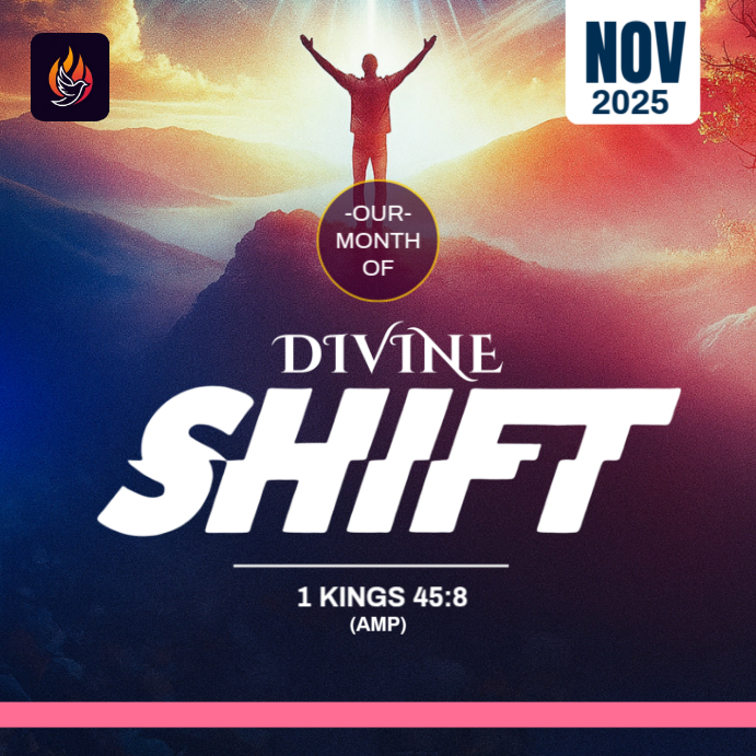 Divine Shift November 2025 Church Event Flyer | Spiritual Growth Poster | Bible Verse 1 Kings 8: ...