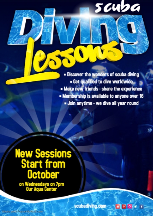 diving lessons poster Template | PosterMyWall