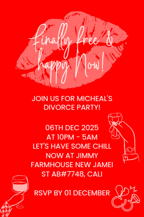 divorce party invitation Template | PosterMyWall