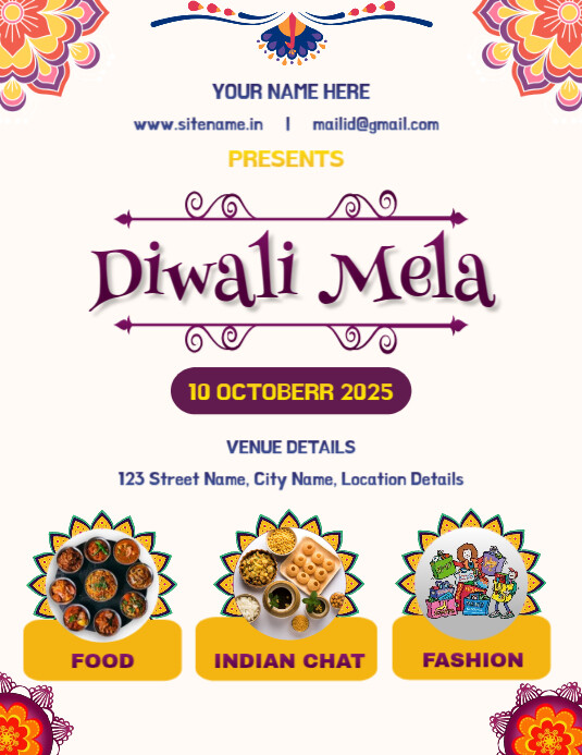 Diwali | Diwali Mela | Diwali Event Template | PosterMyWall