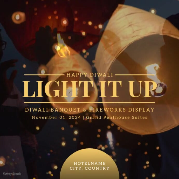 Copy of Diwali Banquet & Fireworks Post Template | PosterMyWall