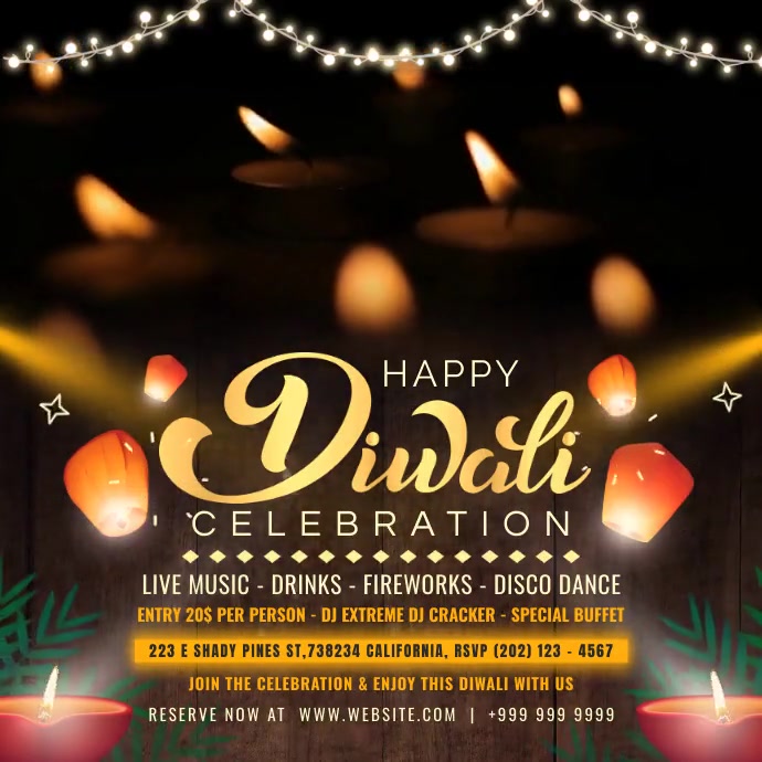 Diwali Celebration Post Template | PosterMyWall