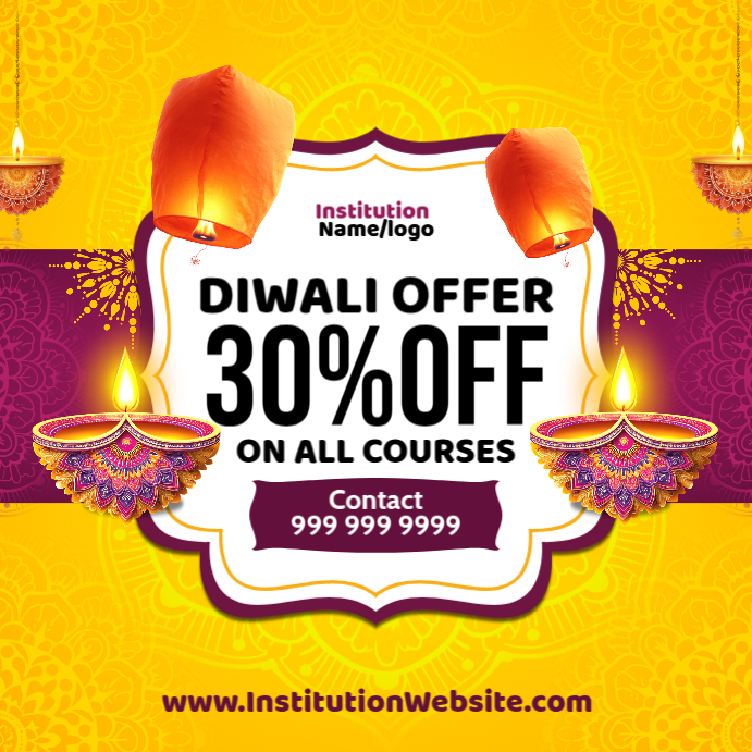Diwali Course Offer Post Template | PosterMyWall